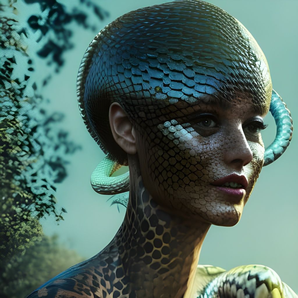 Transformed: Woodland Naga Face - AI Generated Artwork - NightCafe Creator