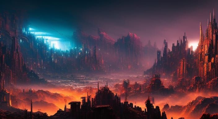 Alien Mega City - AI Generated Artwork - NightCafe Creator