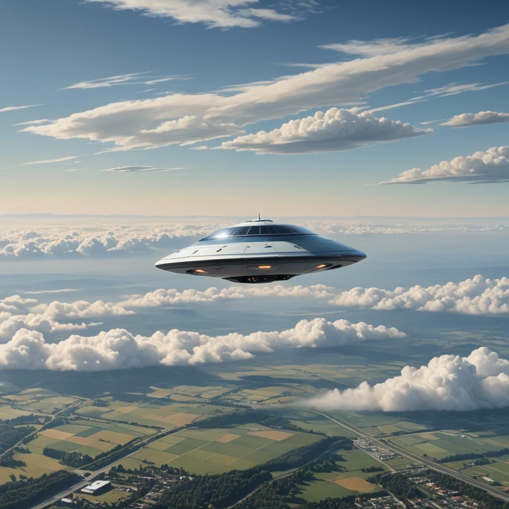 A striking and realistic illustration of a UFO sighting from the window ...