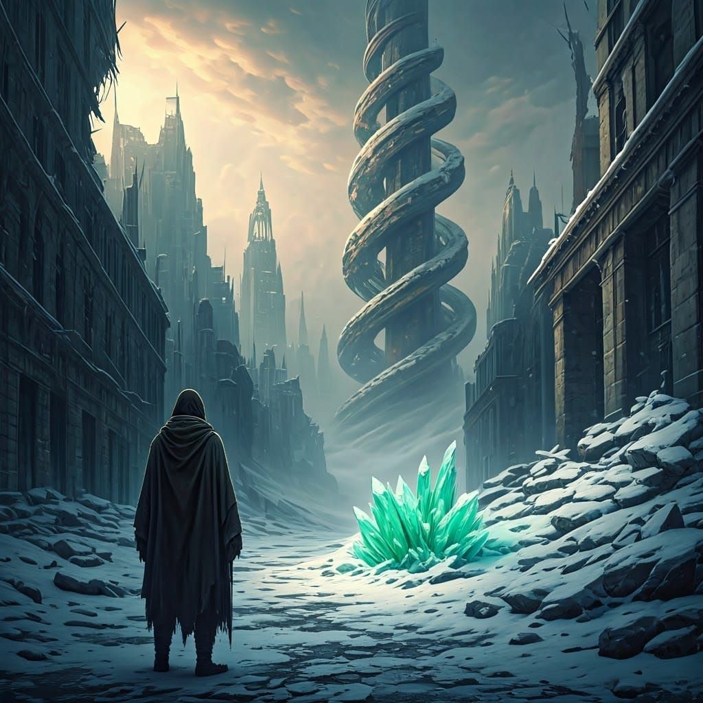 Ruins of a destroyed civilization and the potential birth of new life