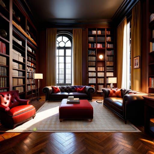 ultrarealistic library interior unreal engine - AI Generated Artwork ...