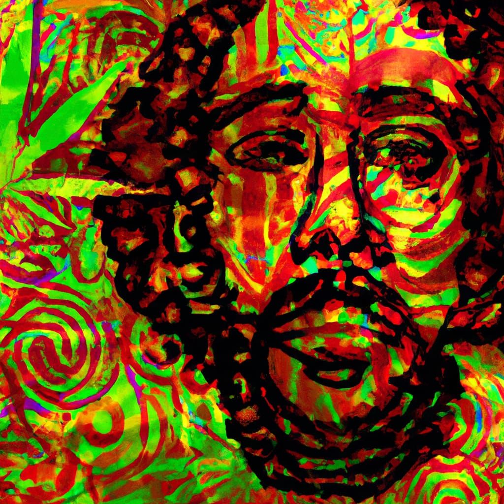 Rastafarian ganja leroy brown cinematic dramatic expressionism splash ...