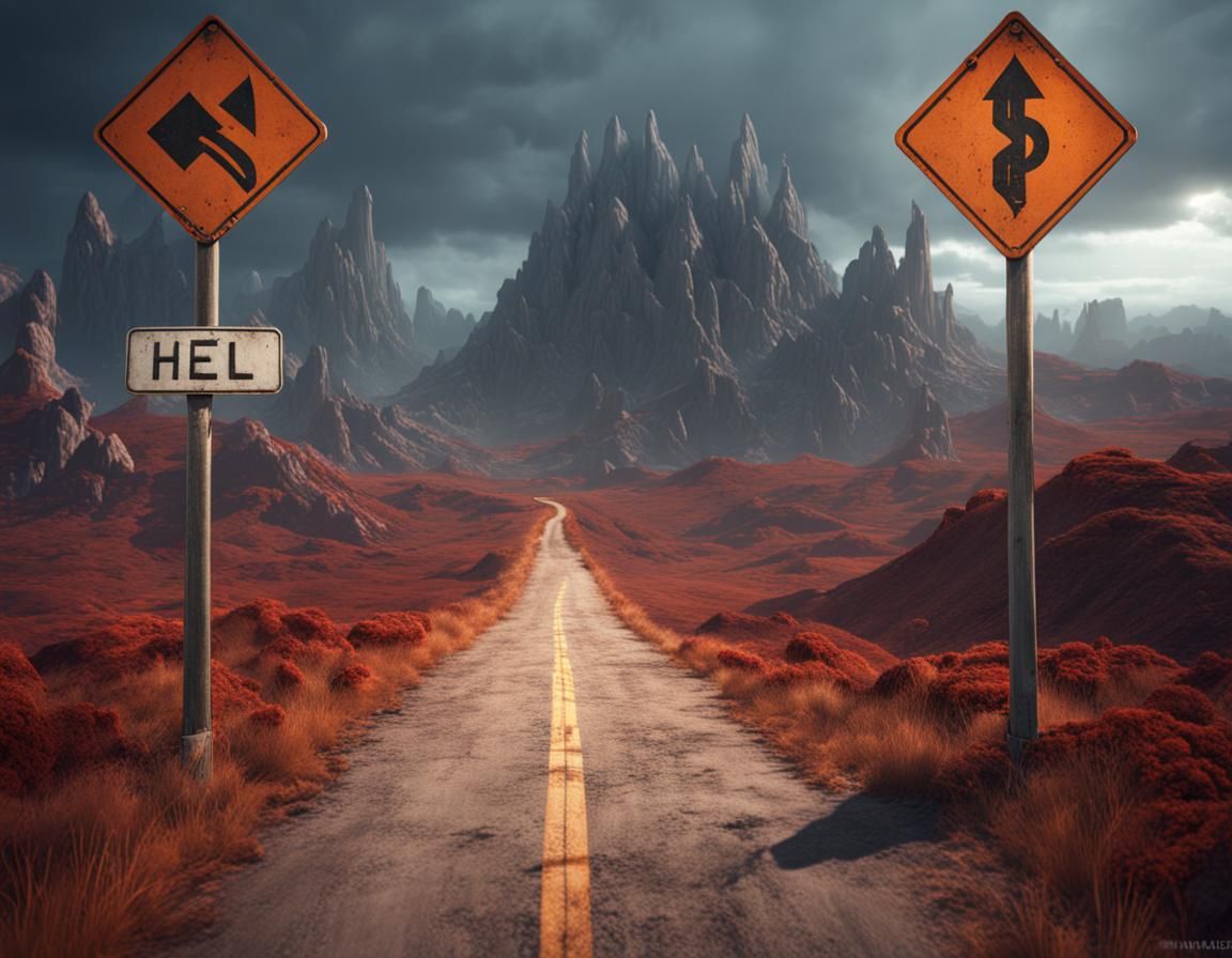 confusing signs - I - AI Generated Artwork - NightCafe Creator