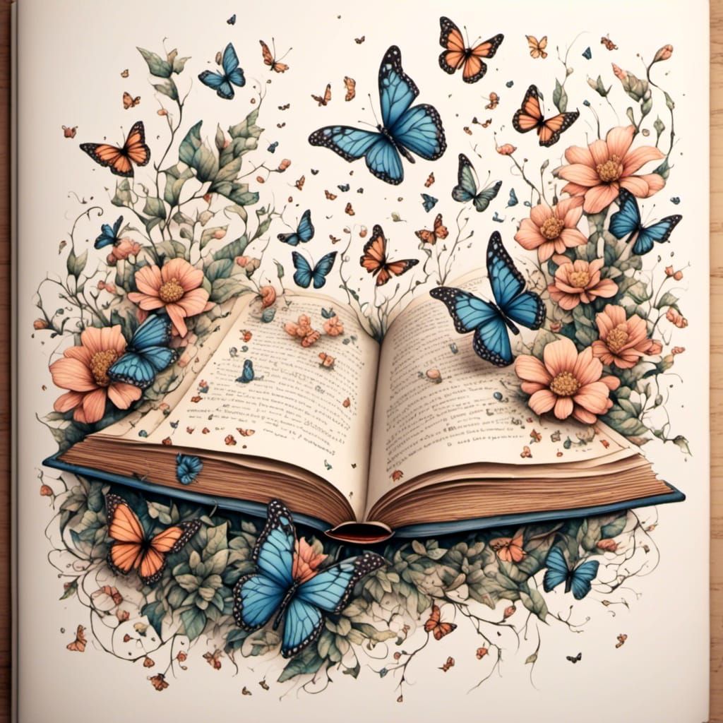 A beautiful floral lively book waiting to be discovered - AI Generated ...