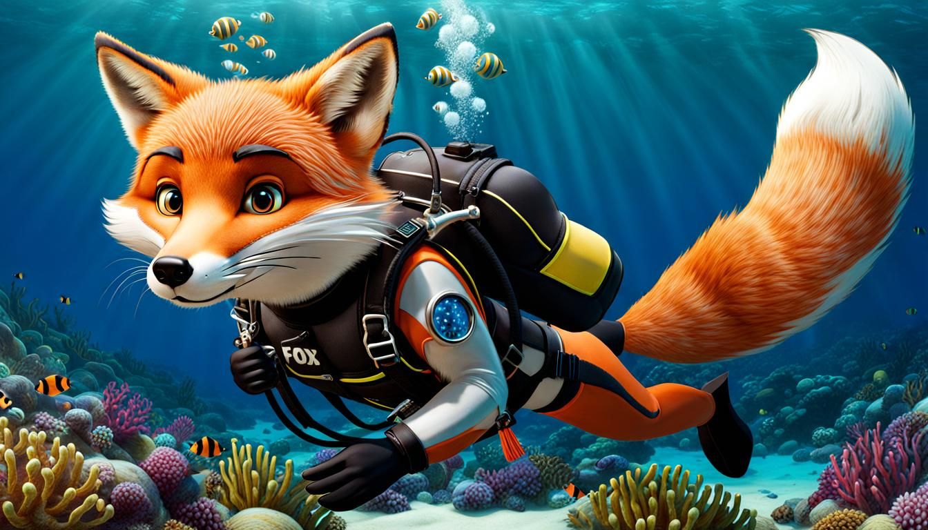 scubadiver fox #1 - AI Generated Artwork - NightCafe Creator