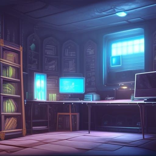 Computer room - AI Generated Artwork - NightCafe Creator