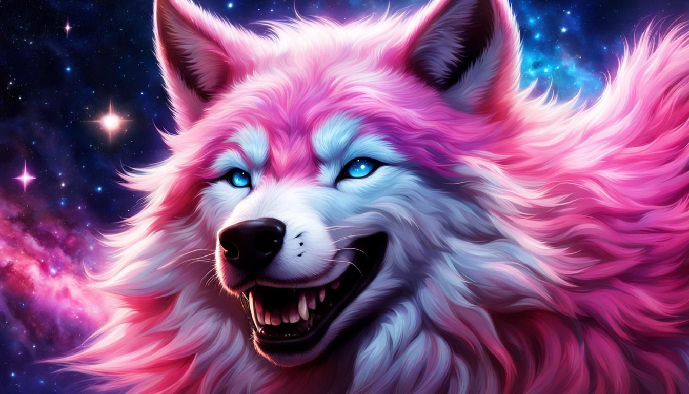 Pink Wolf - AI Generated Artwork - NightCafe Creator