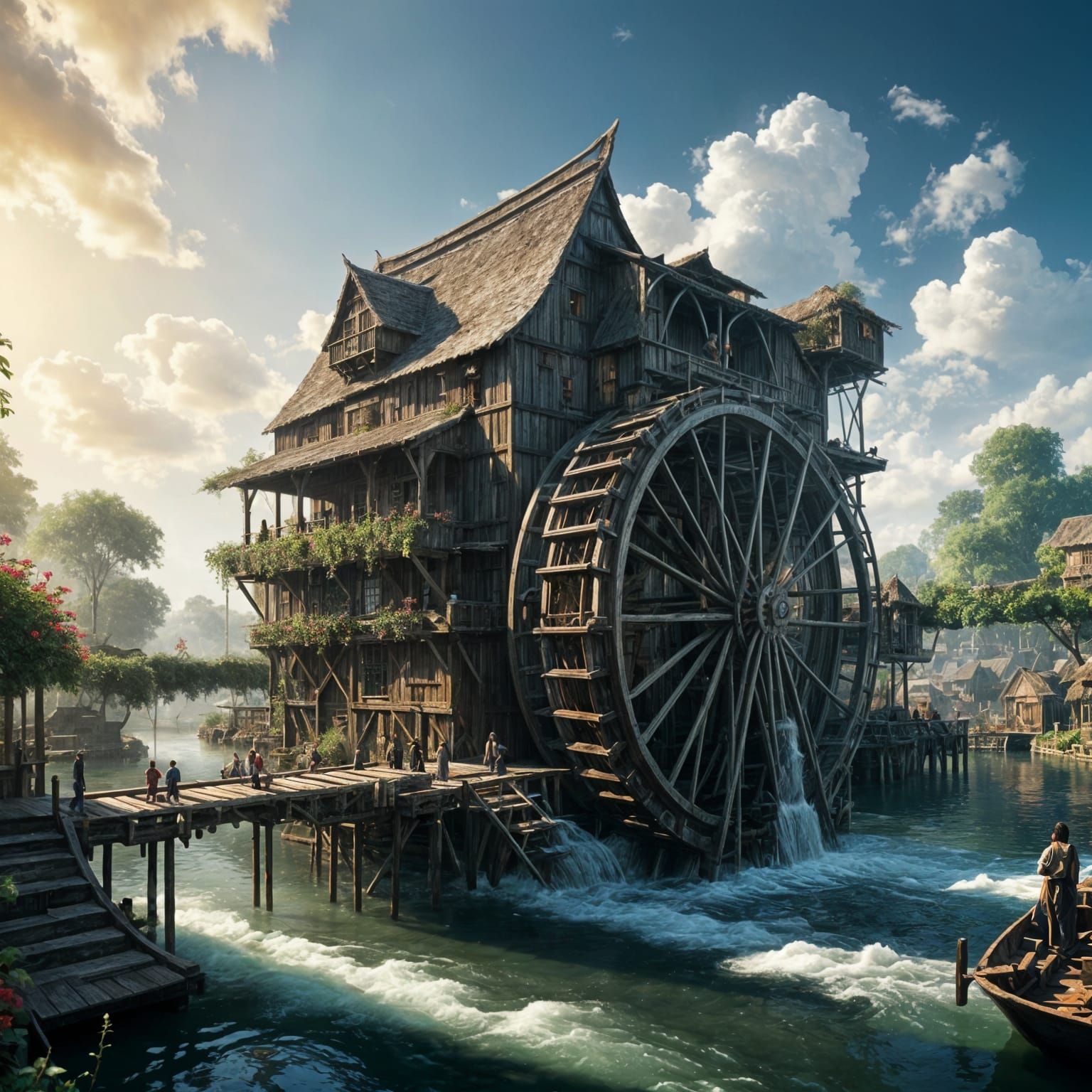 Waterwheel- Daily challenge #913 - NightCafe