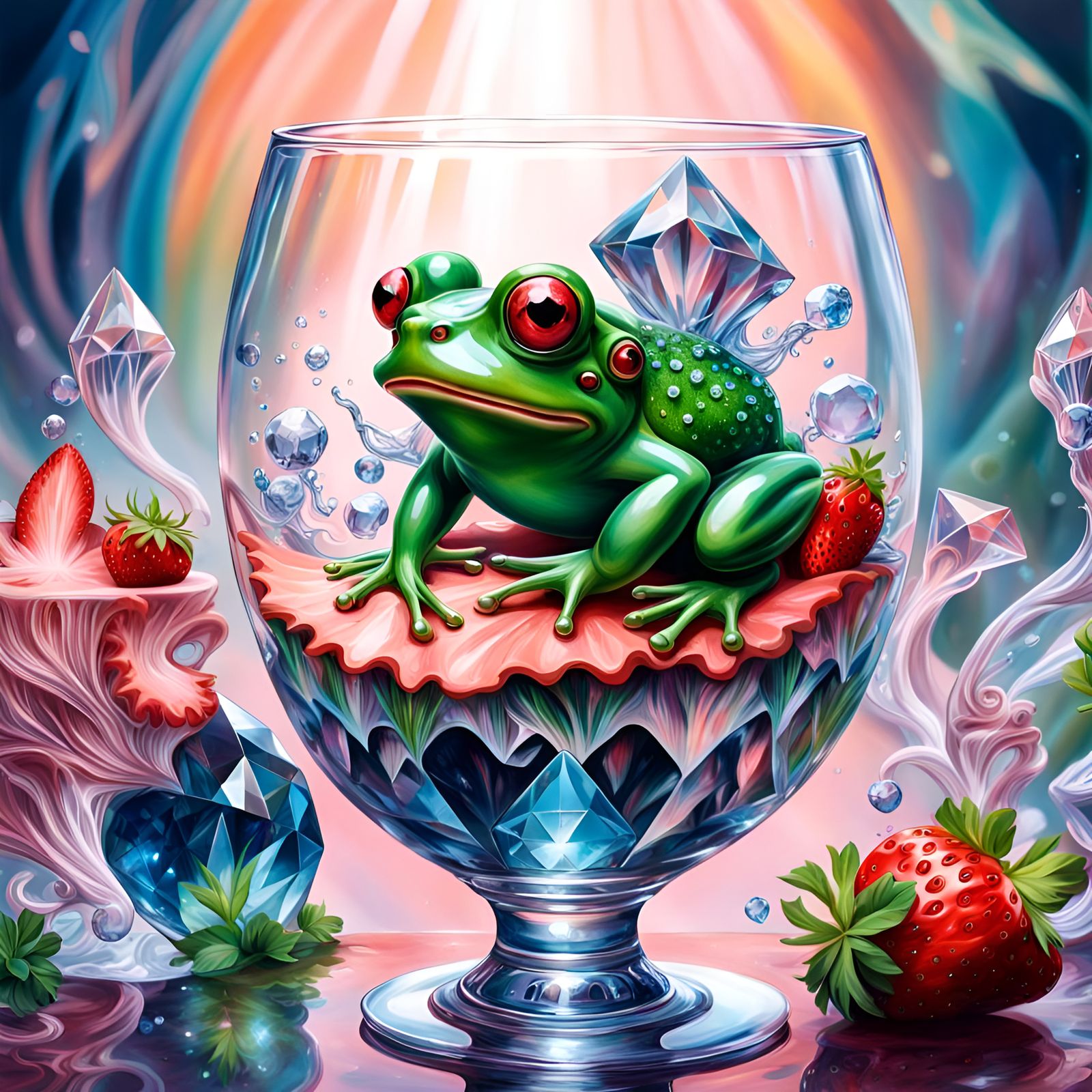 The Crystal Diamond Frog by My. - AI Generated Artwork - NightCafe Creator
