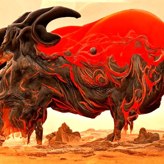 An anatomically correct and beautifully detailed Bull made entirely of ...