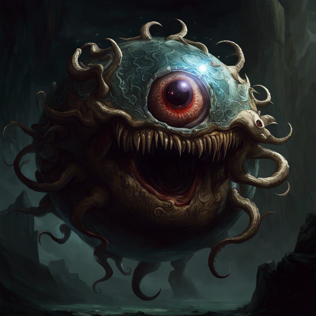 Dungeons and Dragons monster Beholder (floating sphere shaped monster ...