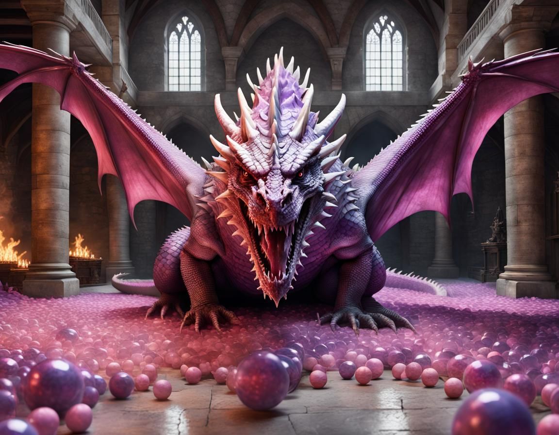 Angry pink and purple dragon - AI Generated Artwork - NightCafe Creator