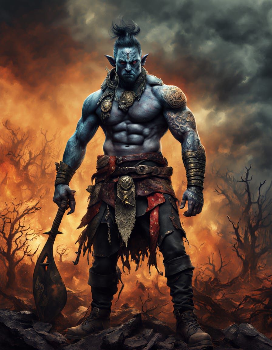 Drow Elf Barbarian - Drow Elf Barbarian