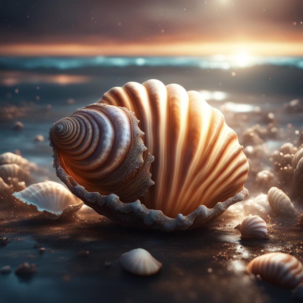 Shinning Seashell - AI Generated Artwork - NightCafe Creator