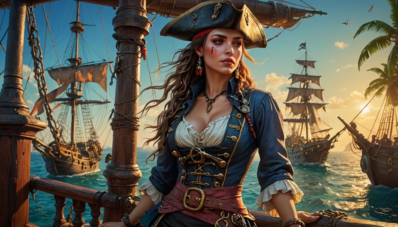 Young female pirate - AI Generated Artwork - NightCafe Creator
