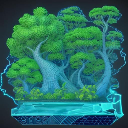 Electric trees - AI Generated Artwork - NightCafe Creator
