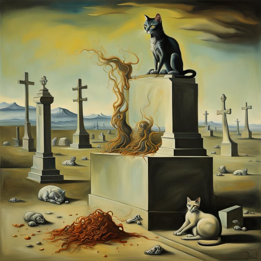 Undead cat feasting upon the graves - AI Generated Artwork - NightCafe ...