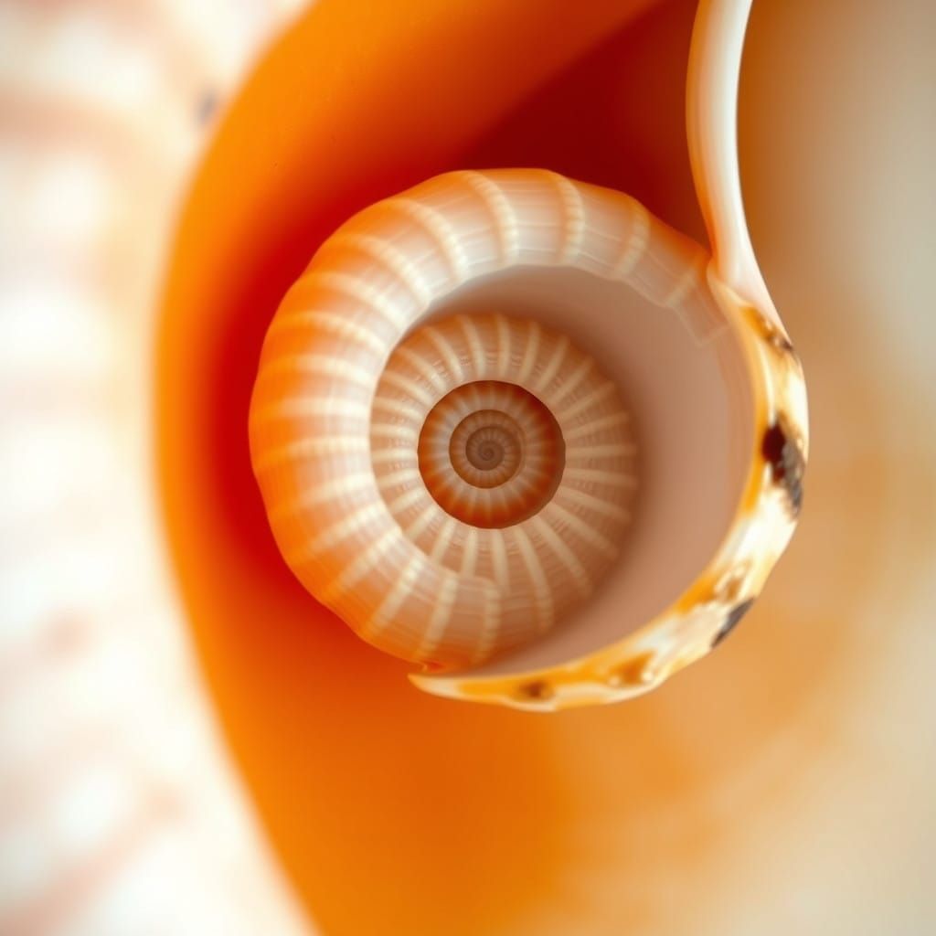 Intricate Conch Shell Spiral Pattern in Photoreali... - AI Art