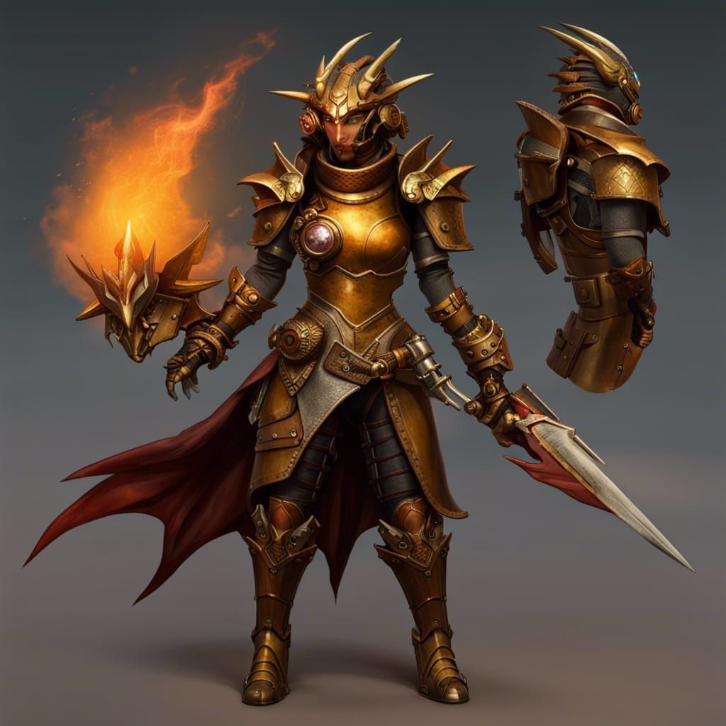 Arcanepunk female fire spellcaster - AI Generated Artwork - NightCafe ...