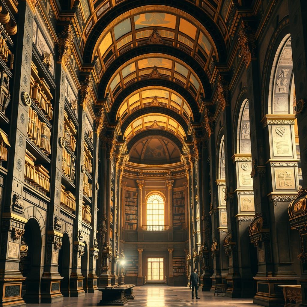 Surreal Ancient Library of Alexandria in Orientali... - AI Art