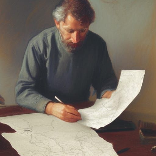 male cartographer making a map - AI Generated Artwork - NightCafe Creator