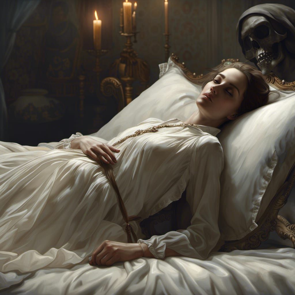 The dying young woman - AI Generated Artwork - NightCafe Creator
