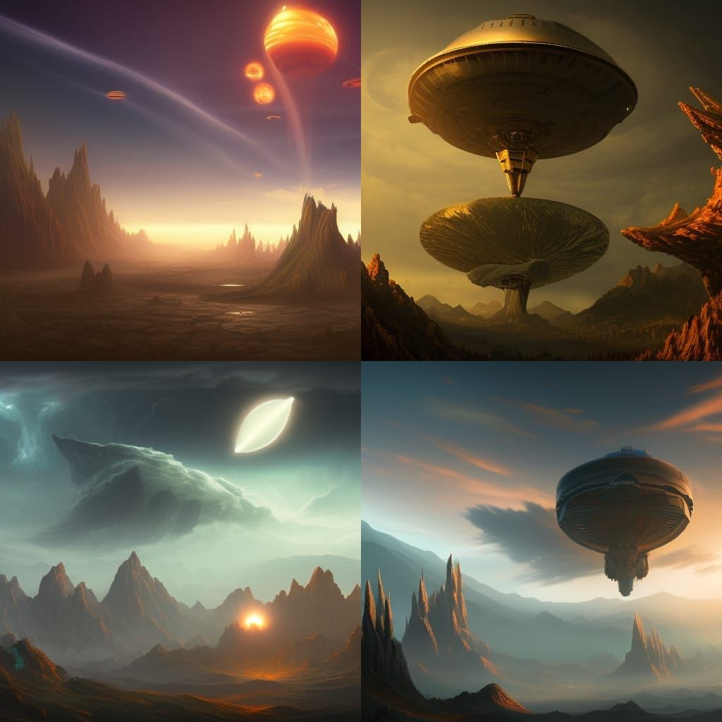 ufos in the sky - AI Generated Artwork - NightCafe Creator
