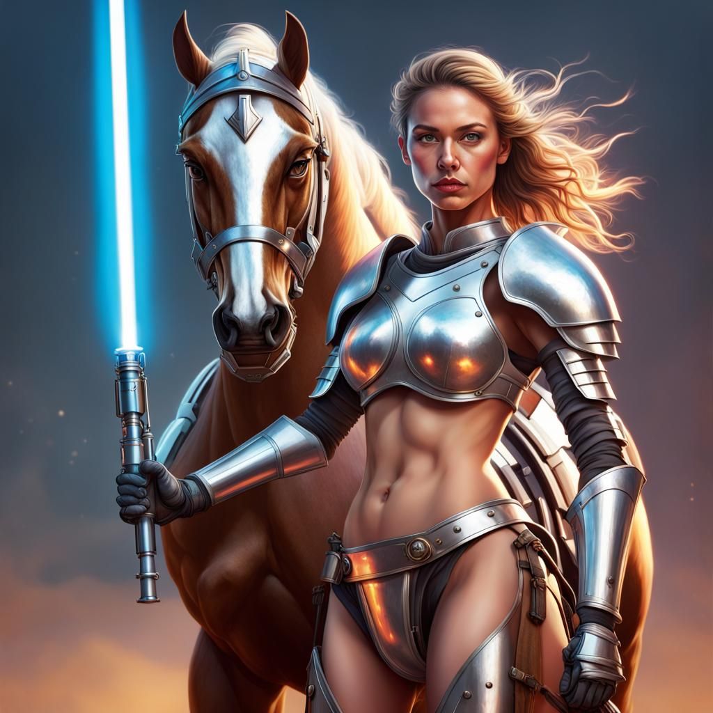 Medival Knight with a light saber - AI Generated Artwork - NightCafe Creator