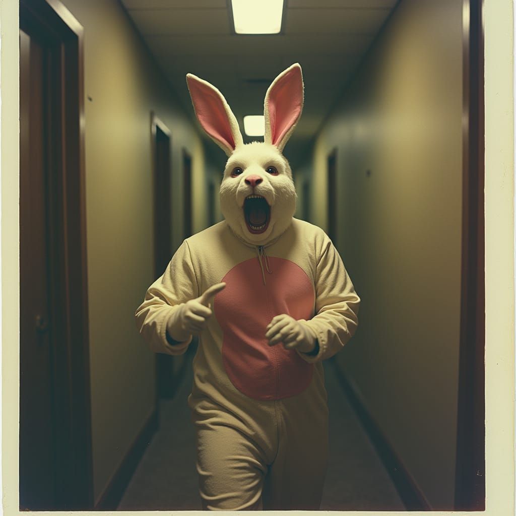 Man Screaming in Terror in Liminal Backrooms, Pola... - AI Art