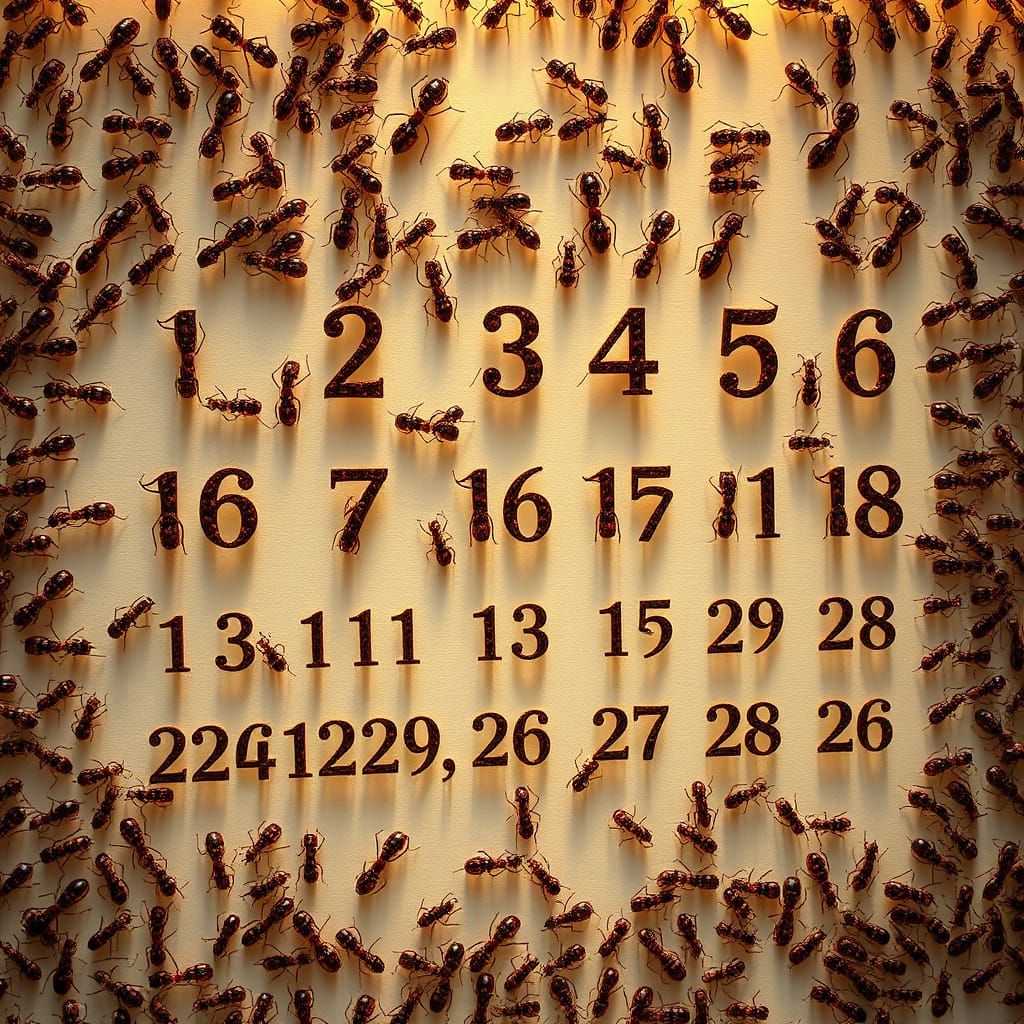 ants - Intricately Arranged Ant Calendar in Hyper-Realistic ...
