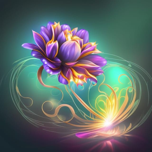 beautiful Glowing Flower - AI Generated Artwork - NightCafe Creator