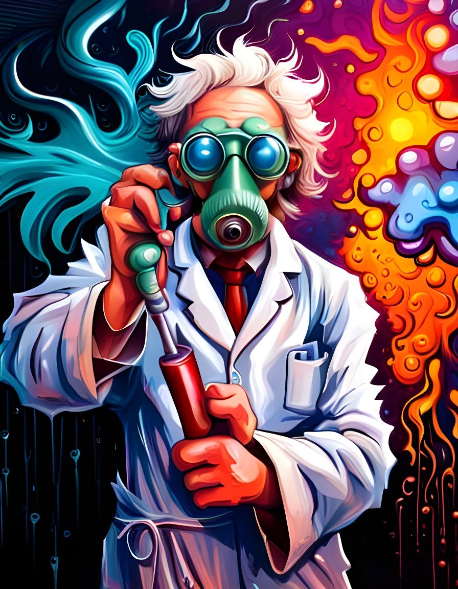 Mad scientist graffiti art - AI Generated Artwork - NightCafe Creator