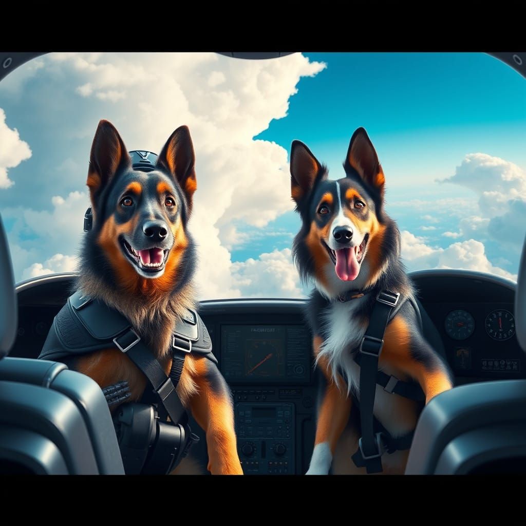 Sleek Aircraft Invitations, Futuristic Pilot Dogs ... - AI Art