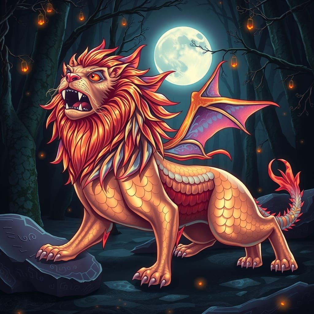 Metallic Berry Monster Foo - Luminous Metallic Lion Dragon i...