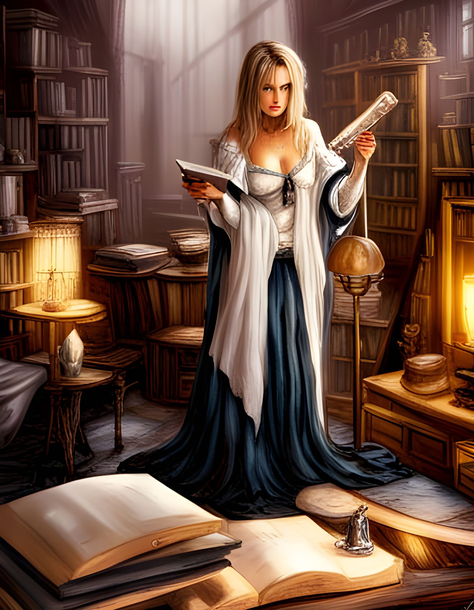 No one says that wizardry is almost only books, dust and a lot of reading. - AI Generated ...