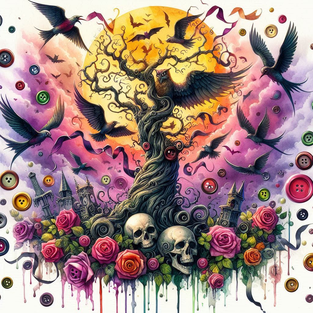The Gothic Button Tree 2 - AI Generated Artwork - NightCafe Creator