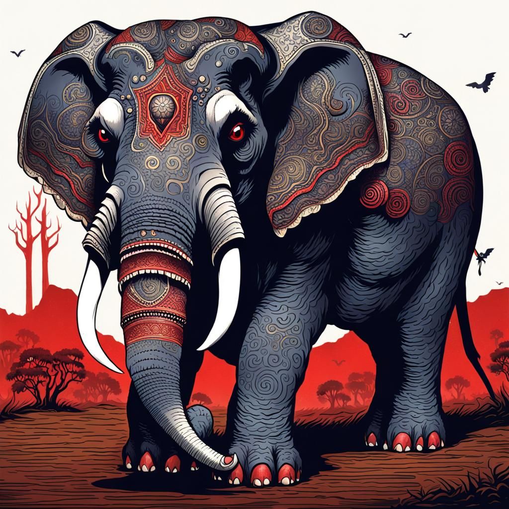 The Demon Elephant - AI Generated Artwork - NightCafe Creator