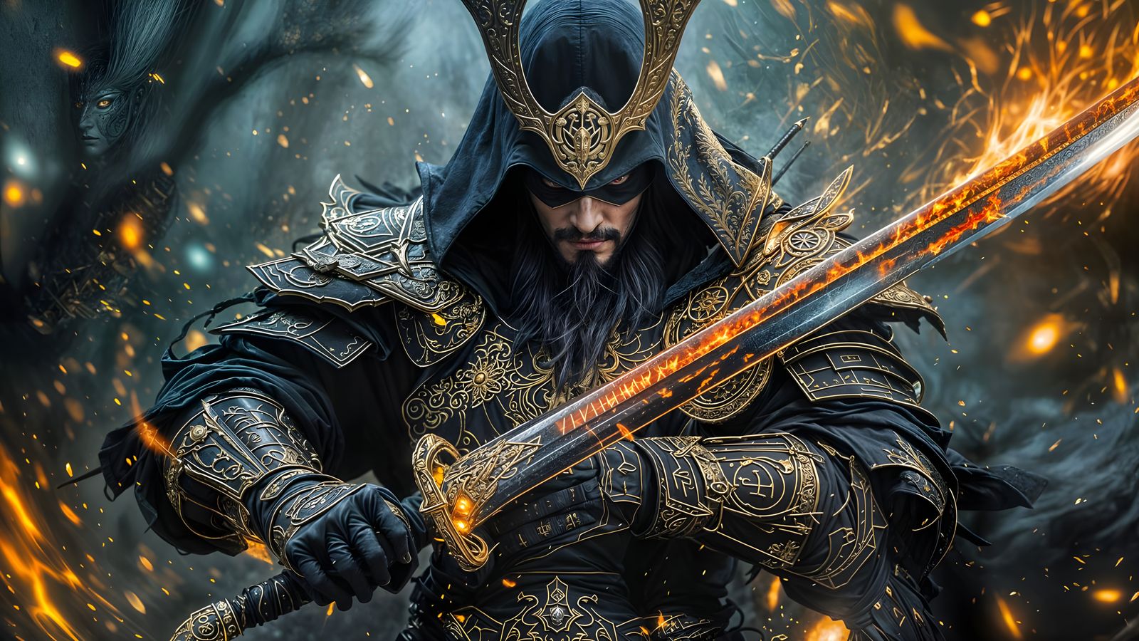 Hyper-Realistic Warlock Assassin in Samurai Armour - AI Art