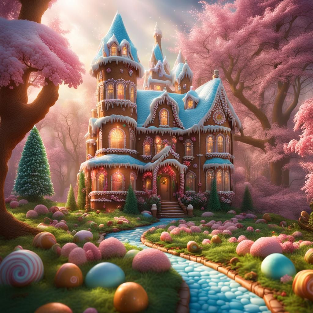 Gingerbread Manor - AI Generated Artwork - NightCafe Creator