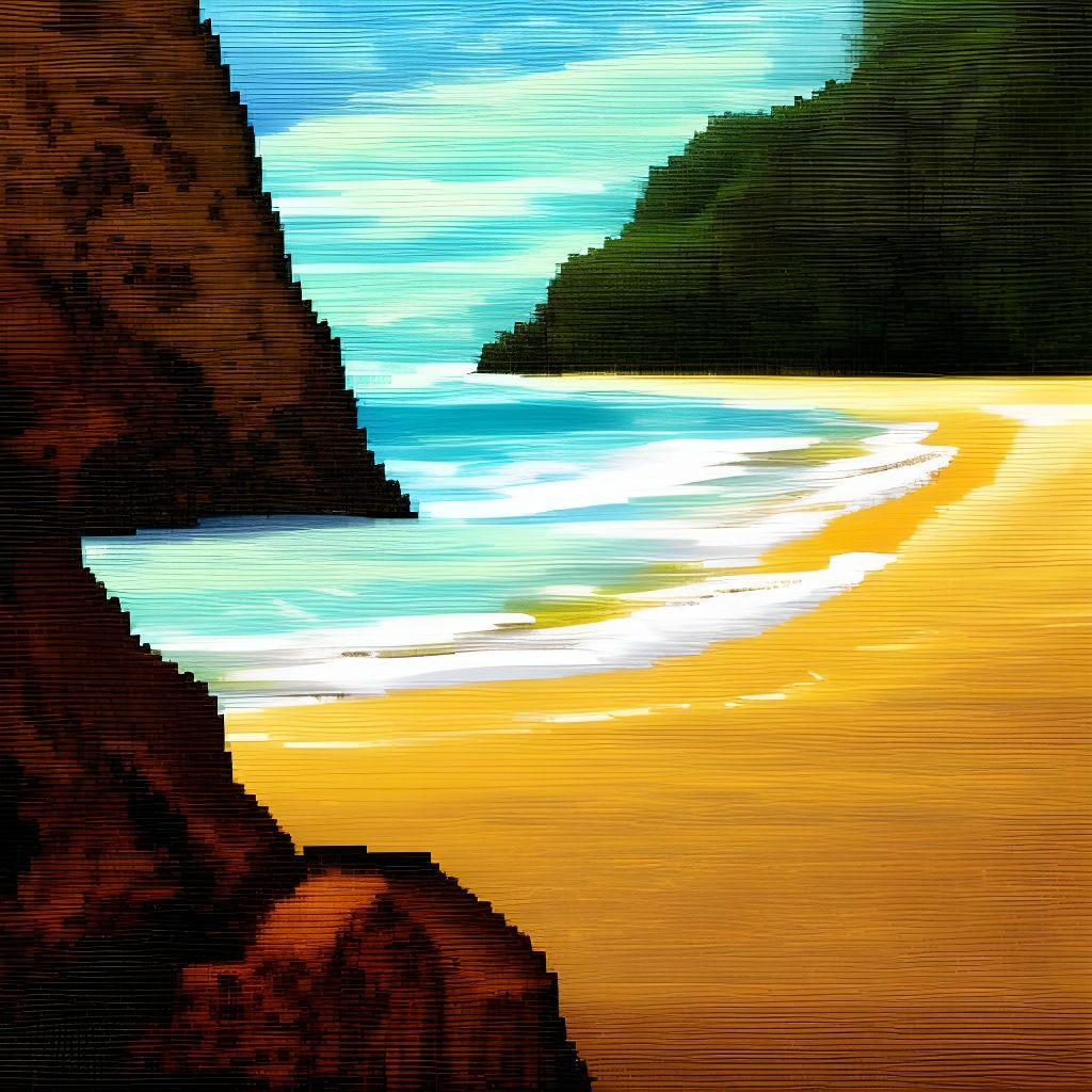 Pixeled Beach - AI Generated Artwork - NightCafe Creator