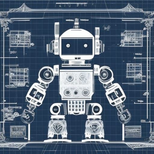 Cute Robot Blueprints - AI Generated Artwork - NightCafe Creator