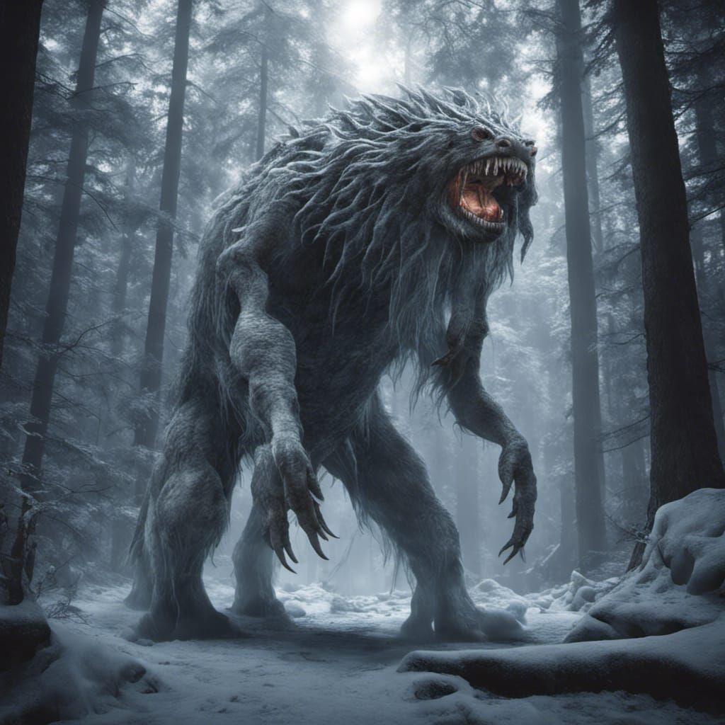 Giant ice creature - AI Generated Artwork - NightCafe Creator