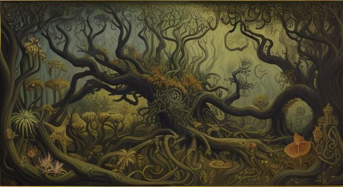 Surreal Landscape with Grotesque Figures in the St... - AI Art