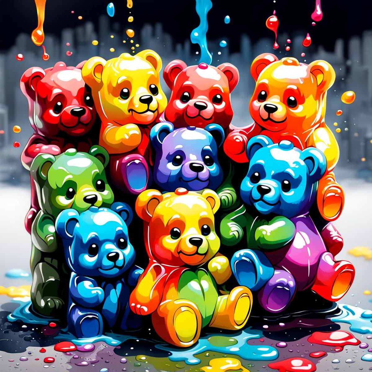 Chibi gummy bears - AI Generated Artwork - NightCafe Creator