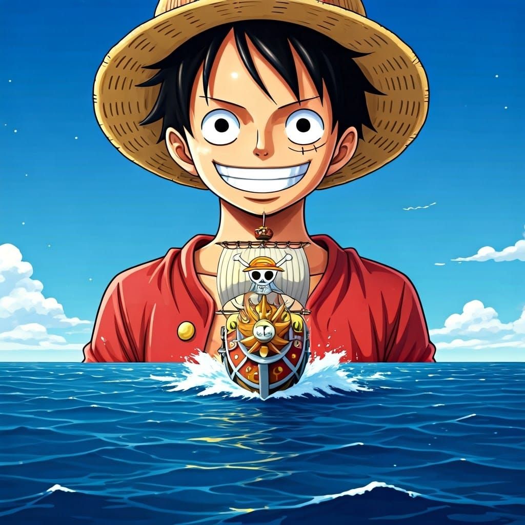 Luffy Embarks in a Joyful Sea Adventure - AI Art