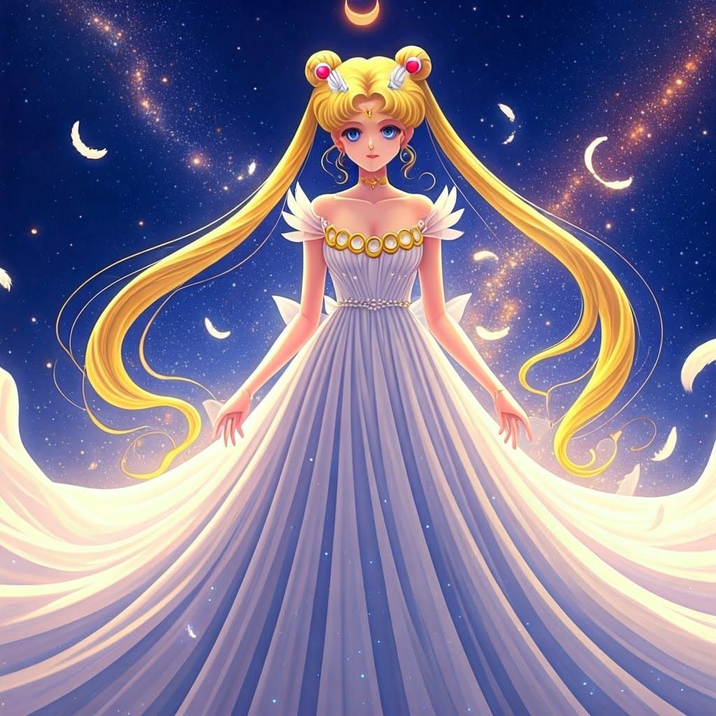 Sailor Moon 🌙 - Ethereal Lunar Goddess in Celestial White ...