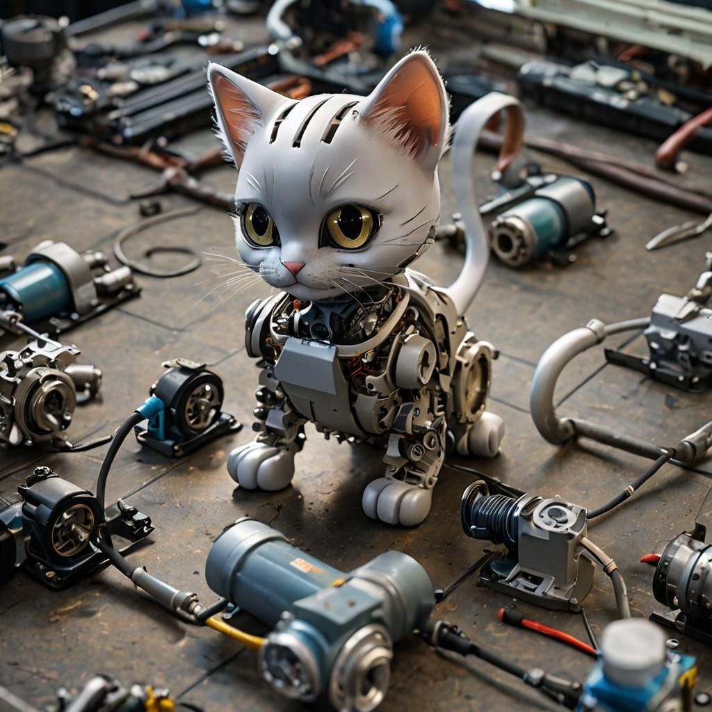 Mecha kitten - AI Generated Artwork - NightCafe Creator