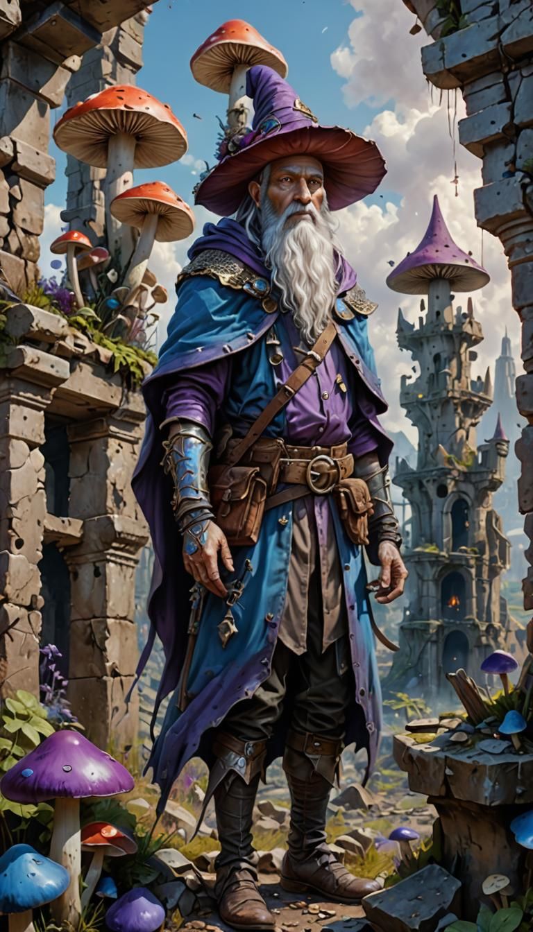 Wizard and mushrooms - AI Generated Artwork - NightCafe Creator