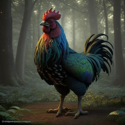 My Rooster. detailed matte painting, deep color, fantastical, intricate ...