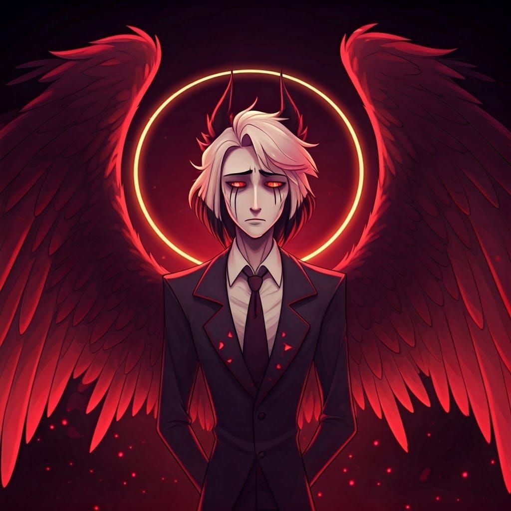 Soothing Fallen Angel in Hazbin Hotel Style - AI Art